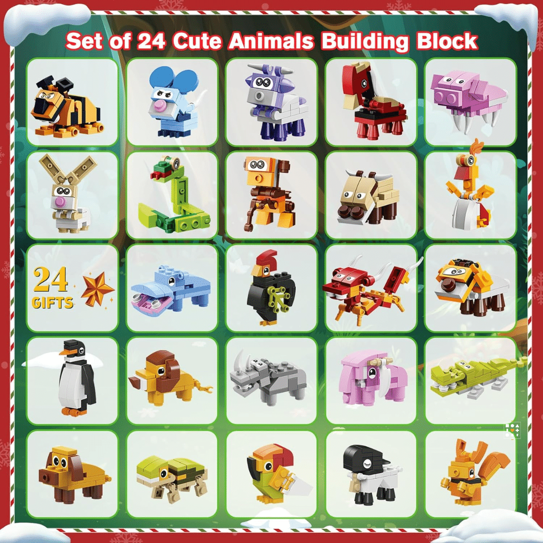 Calender Blocks Building Christmas Advent Calendar 2025, 6 In 1